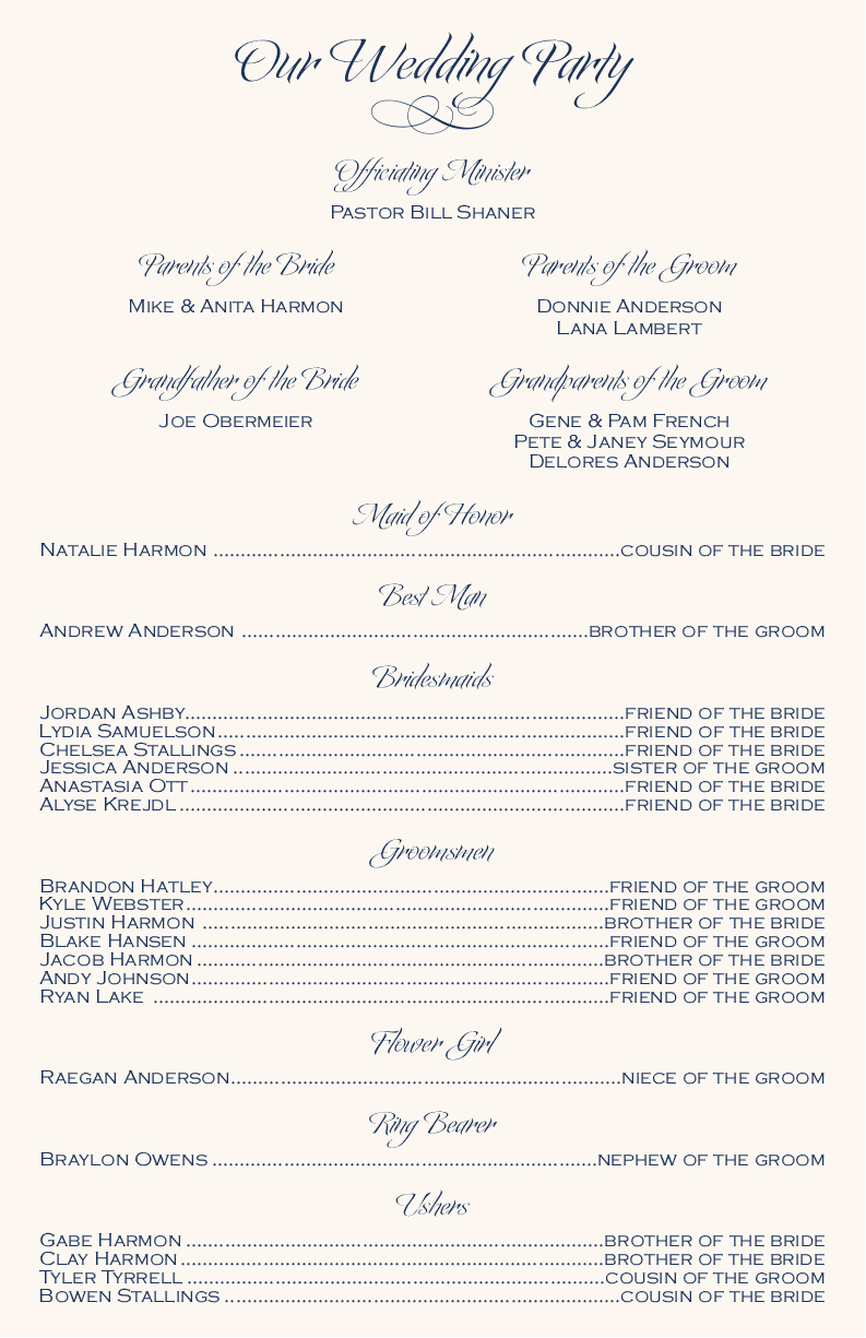 JuJu Flourish Contemporary Wedding Programs - Documents and Designs